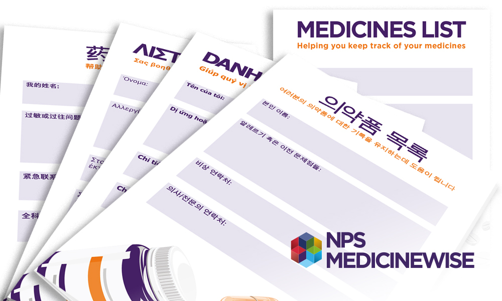 Medicines lists in community languages